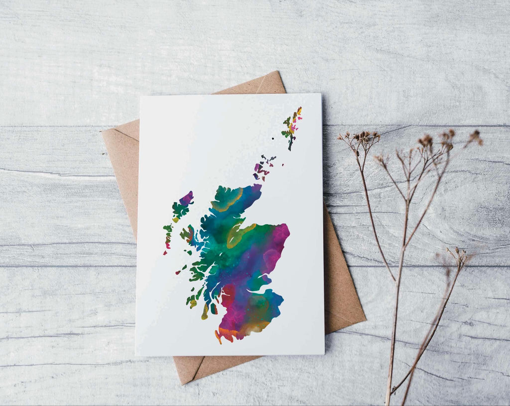 Scotland Map Greetings Card – The Bagpipe Shop