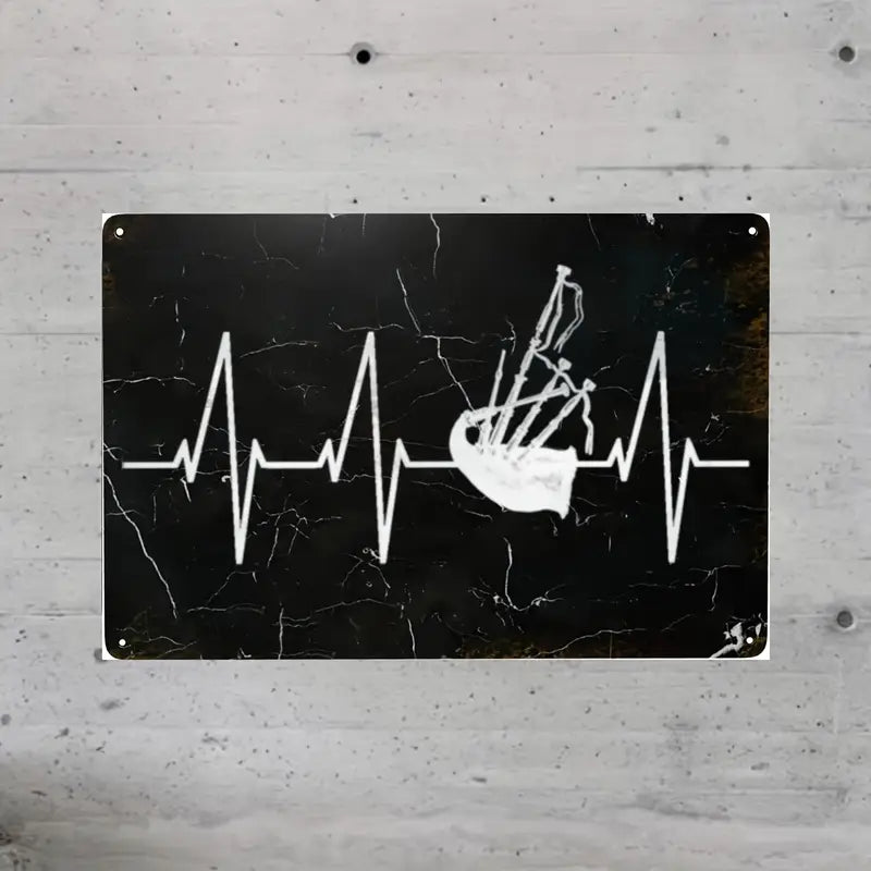 Bagpipe Heartbeat Metal Sign – The Bagpipe Shop
